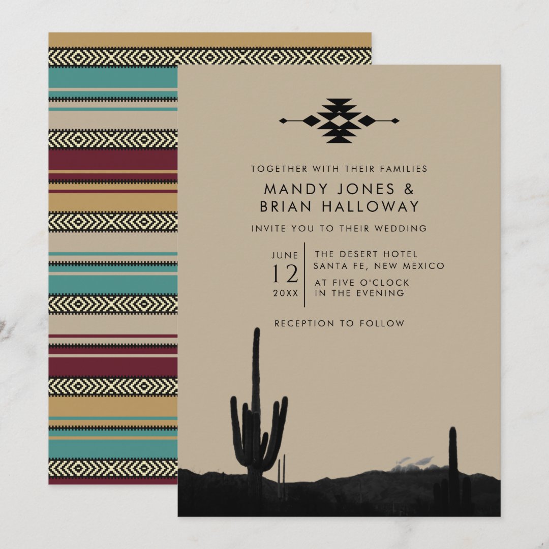 Southwestern Summer Desert Cactus Wedding Invitation | Zazzle