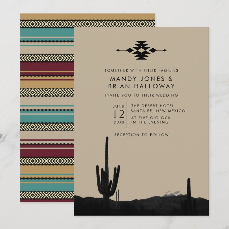 Southwestern Summer Desert Cactus Wedding Invitation | Zazzle