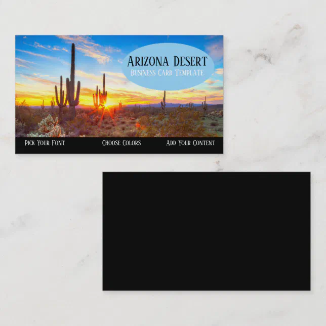 Southwestern Sunset Desert Business Card | Zazzle