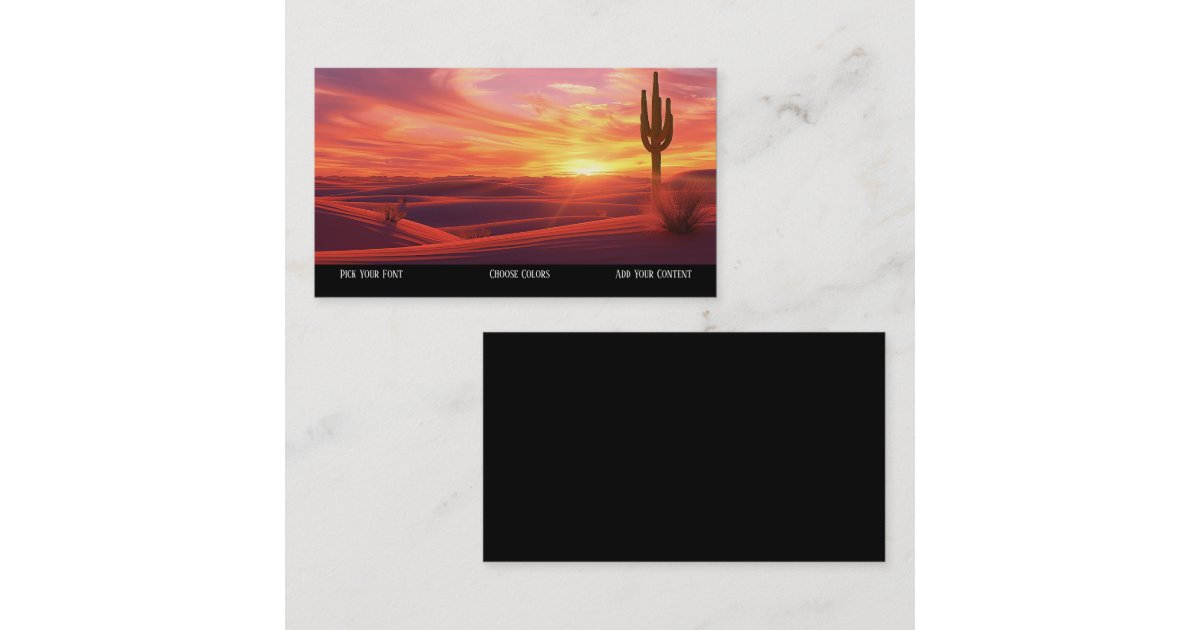 Southwestern Sunset Desert Business Card | Zazzle