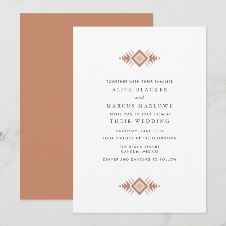 Southwestern Terracotta Desert Wedding Invitation | Zazzle
