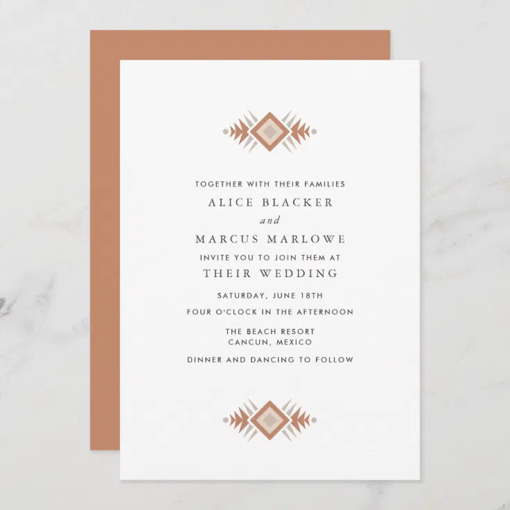 Southwestern Terracotta Desert Wedding Invitation | Zazzle