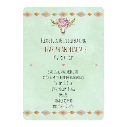 Southwestern Tribal Boho Themed Birthday Invite | Zazzle.com