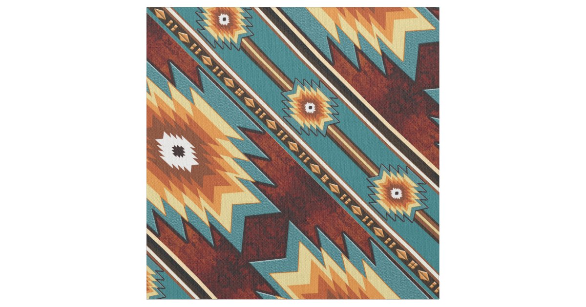 Southwestern tribal pattern fabric | Zazzle