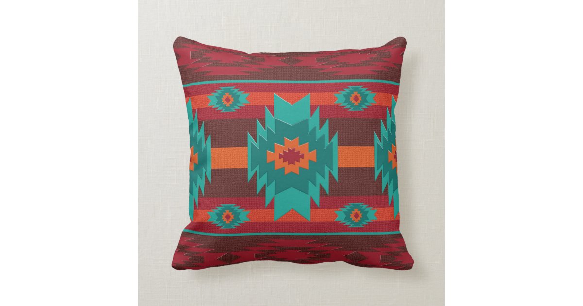 Southwestern tribal pattern throw pillow | Zazzle.com