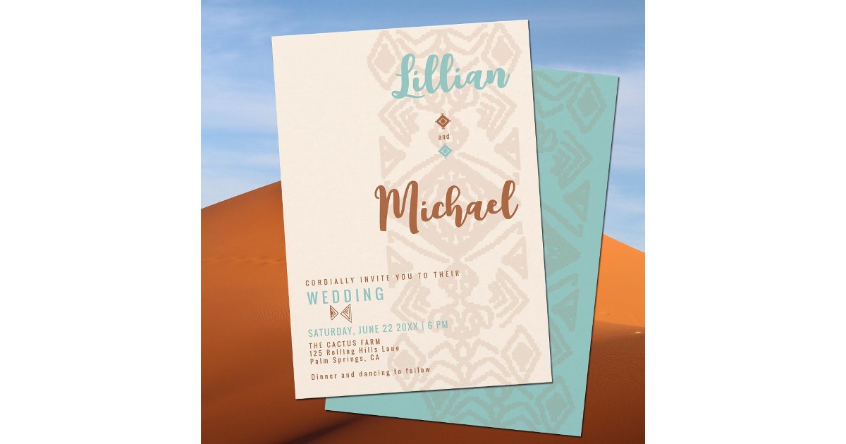 Southwestern Weave Country Desert Western Wedding Invitation | Zazzle