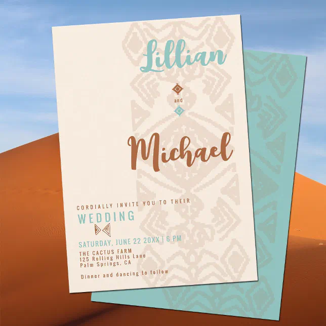 Southwestern Weave Country Desert Western Wedding Invitation | Zazzle
