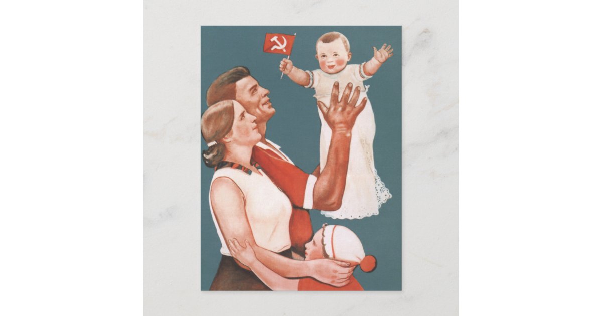 Soviet Family Propaganda Poster Postcard | Zazzle