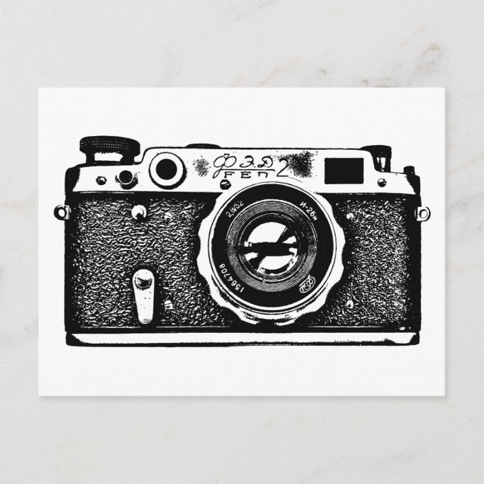 Soviet Russian Camera - Black Postcard | Zazzle.com