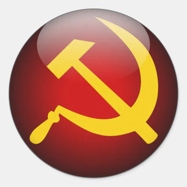 Soviet Russian Hammer and Sickle Classic Round Sticker | Zazzle
