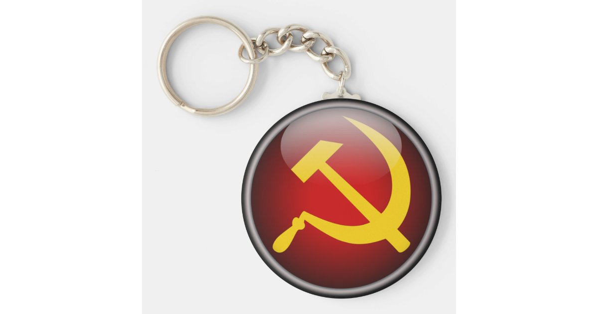 Soviet Russian Hammer and Sickle Keychain | Zazzle