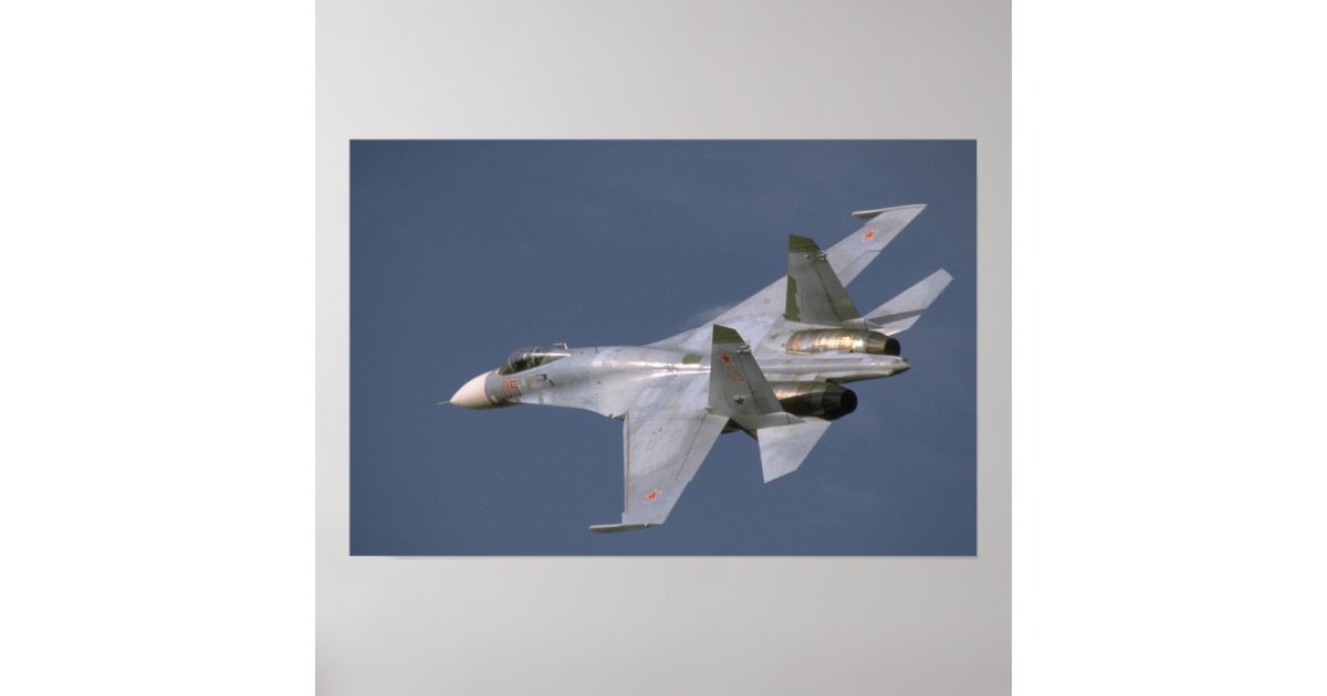 Soviet SU-27 In Flight Poster | Zazzle