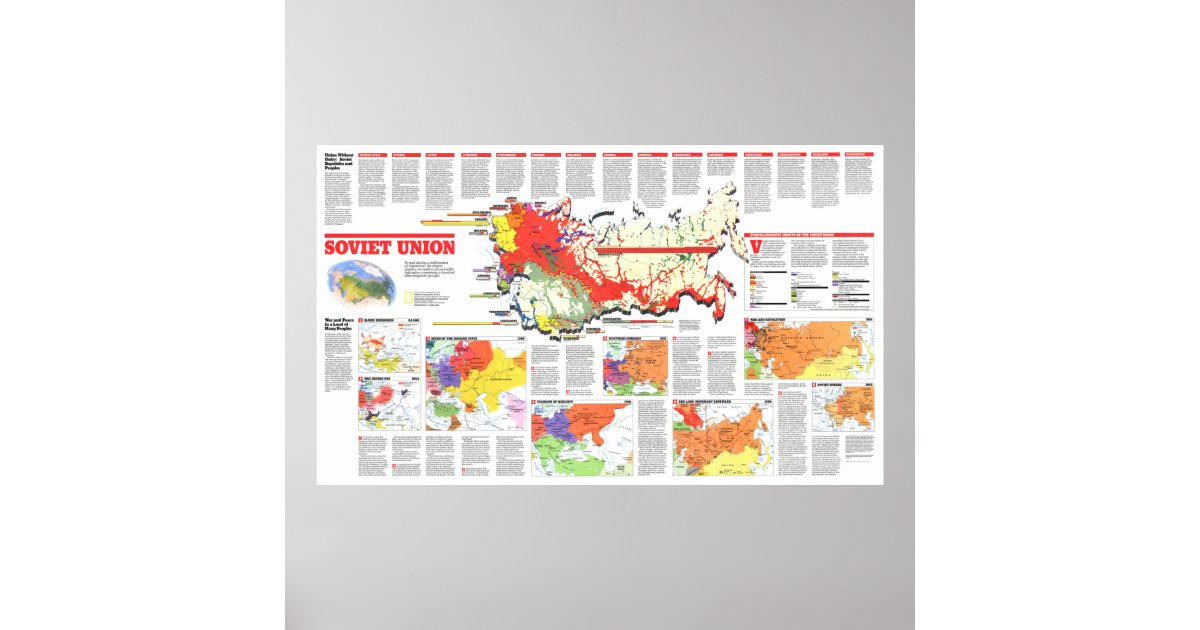 " Soviet Union: 1990 - Detailed map ... Poster | Zazzle