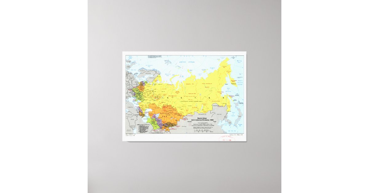 Soviet Union Administrative Divisions Map (1983) Canvas Print | Zazzle