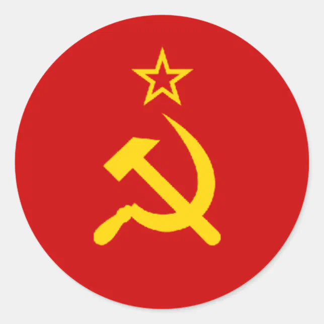 Soviet Union/USSR/CCCP Flag Classic Round Sticker | Zazzle