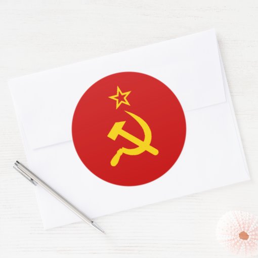 Soviet Union/USSR/CCCP Flag Classic Round Sticker | Zazzle
