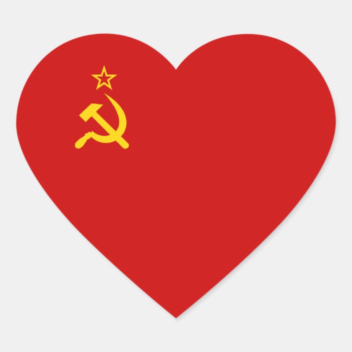 Soviet Union/USSR/CCCP Heart Flag Heart Sticker | Zazzle
