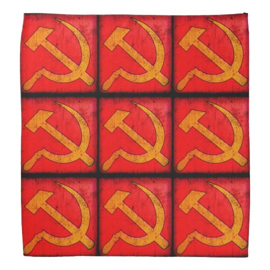 Soviet USSR Grunge Hammer & Sickle Pattern Bandana | Zazzle.com