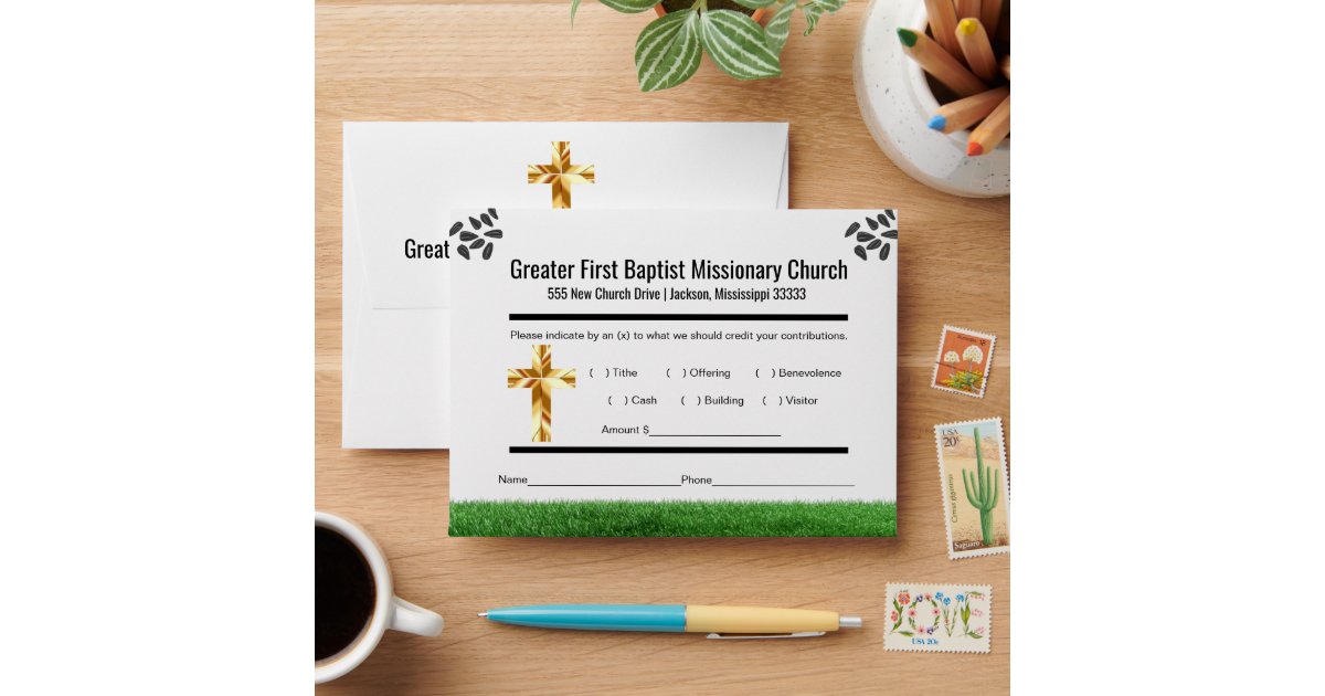 Sowing Seeds Modern Church Tithe Envelope | Zazzle