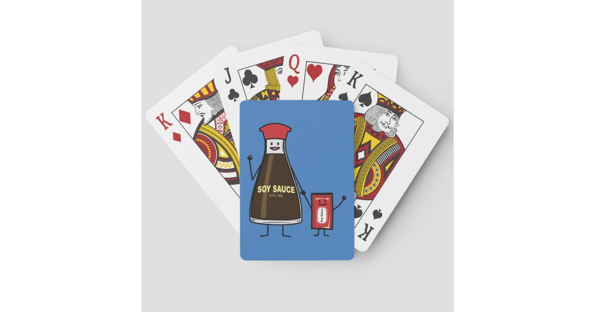 Soy Sauce Bottle Packet kid child condiment Asian Poker Cards | Zazzle