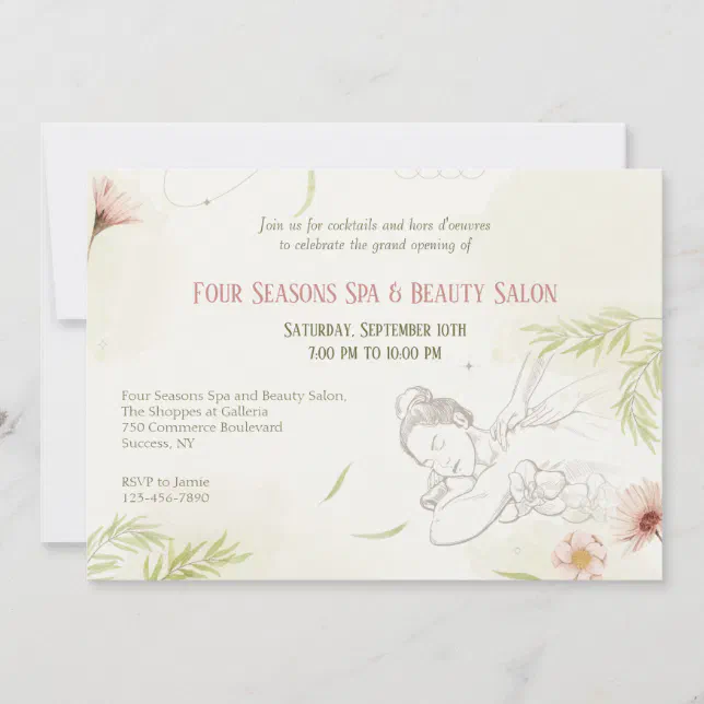 Spa and Beauty Invitation | Zazzle