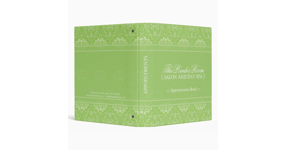 Spa and Salon Appointment Book Binder | Zazzle