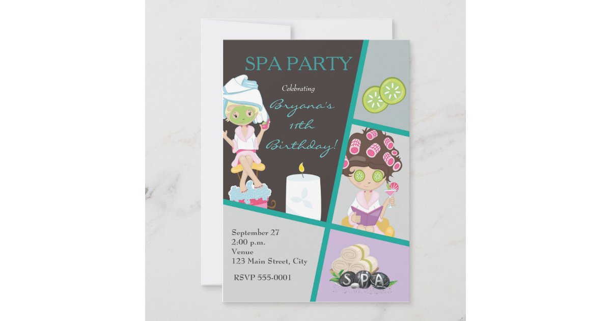 Spa Beauty Girls Salon Makeup Party Invitation | Zazzle