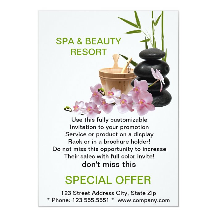 SPA & Beauty Resort Flyer Custom Announcements | Zazzle.com