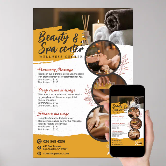 Spa, Beauty Salon, Wellness Center Poster | Zazzle