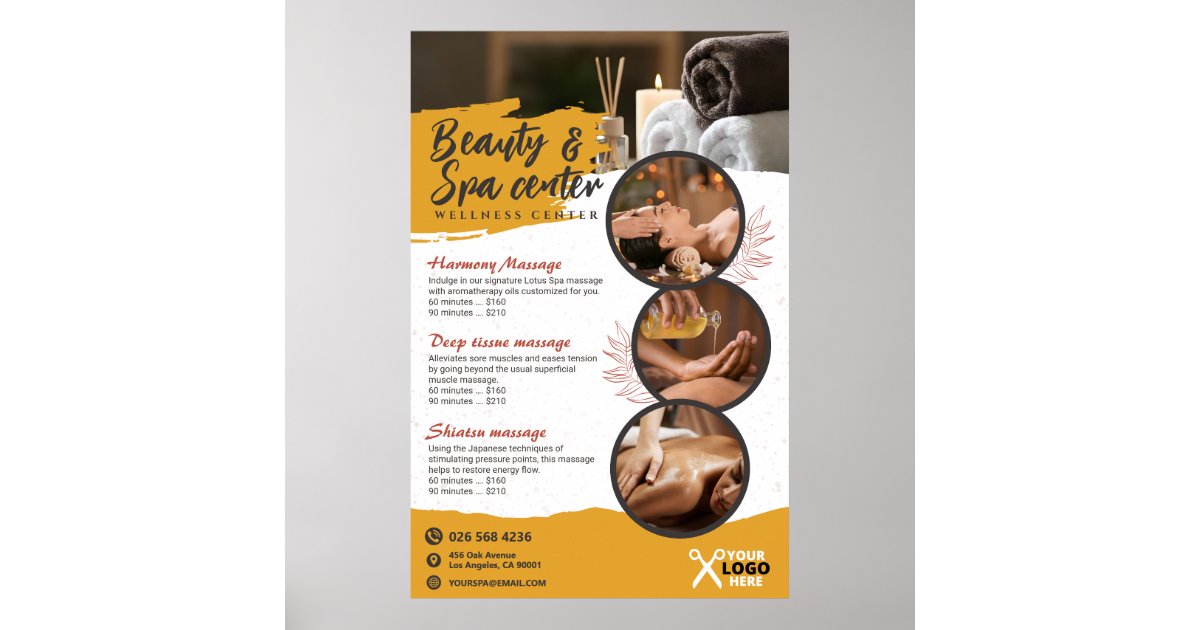 Spa, Beauty Salon, Wellness Center Poster | Zazzle