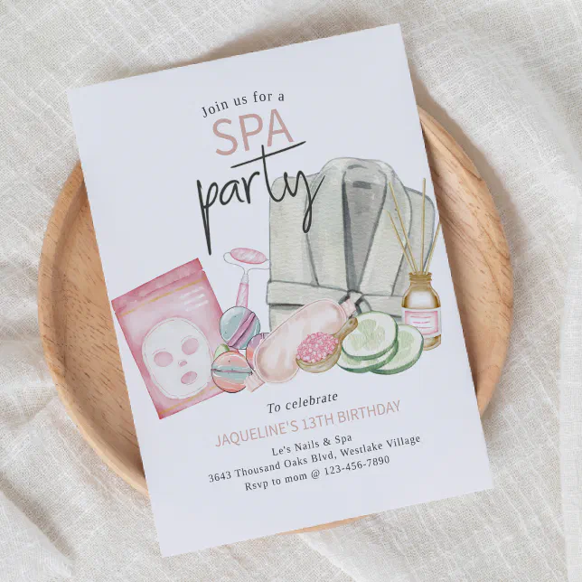 Spa Birthday, Any Age, Birthday, Spa Party Invitation | Zazzle
