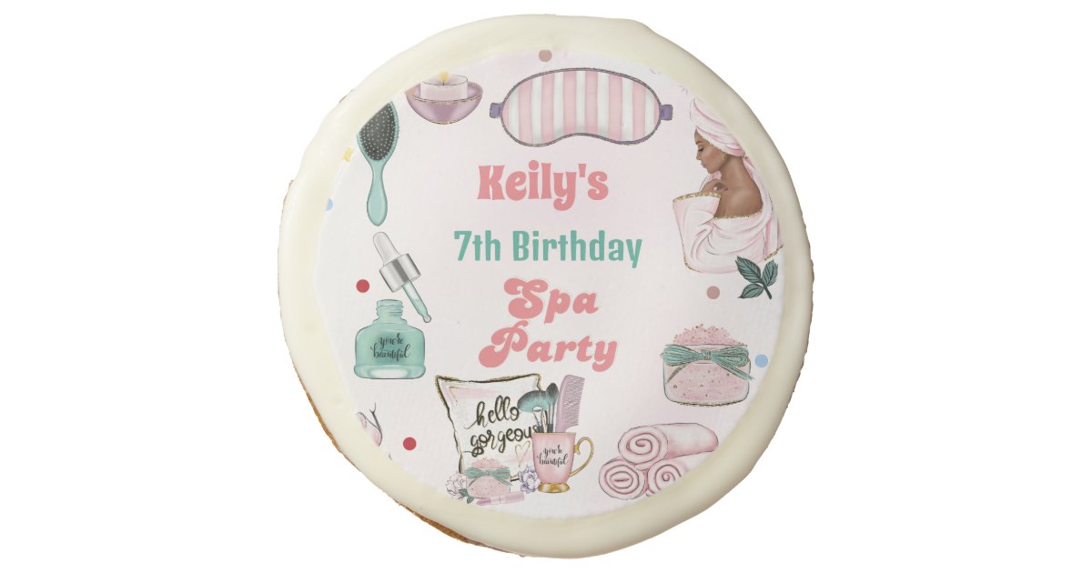 Spa Birthday Pamper Party Birthday Sugar Cookie | Zazzle