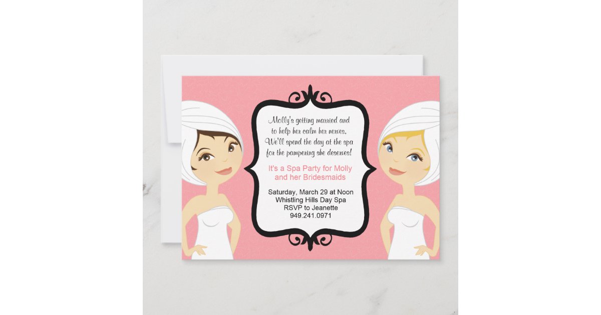 Spa Bridal Party Invitation | Zazzle