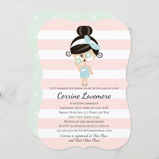 Spa Bridal Shower Invitations Asian | Zazzle