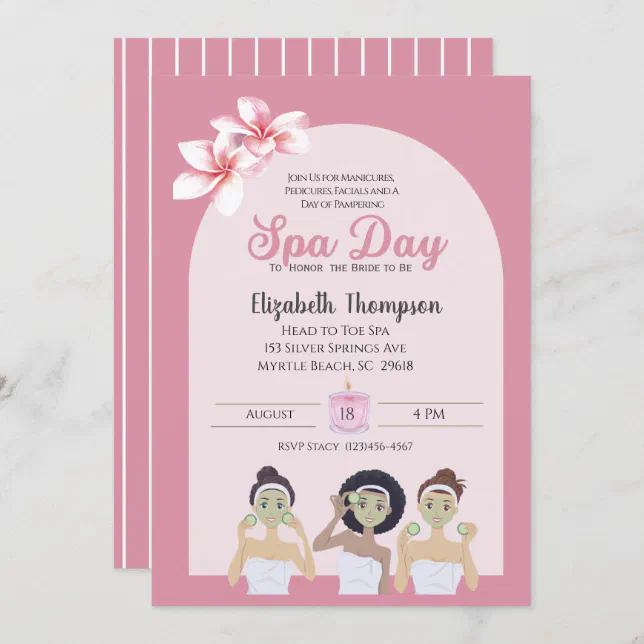 Spa Day Bachelorette Party Invitation | Zazzle