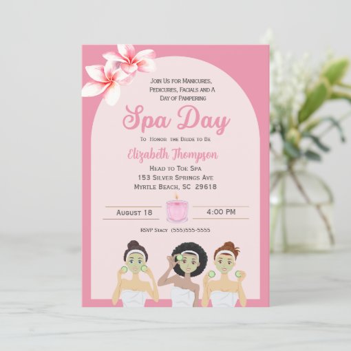 Spa Day Bachelorette Party Invitation | Zazzle