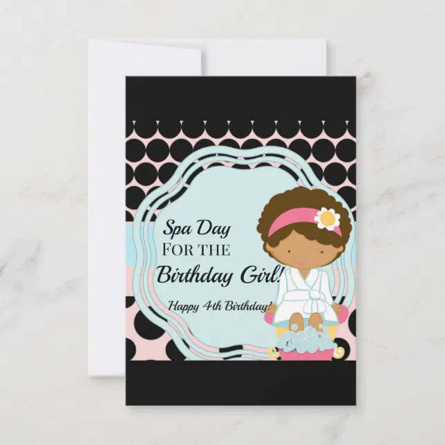 Spa Day Birthday Invitation | Zazzle