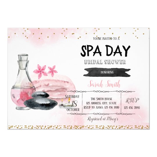 Spa day bridal shower card invitation | Zazzle.com