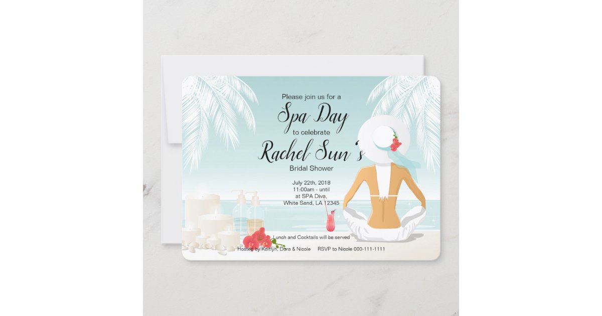 SPA Day Bridal Shower Invitation | Zazzle