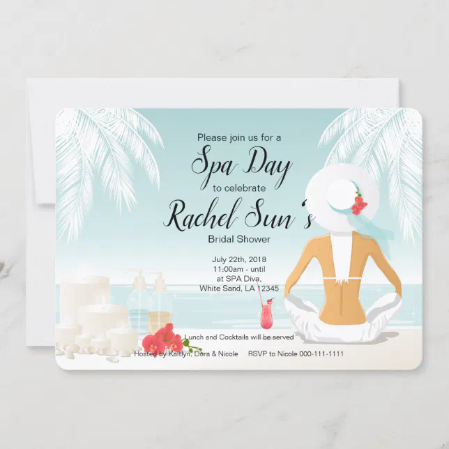 SPA Day Bridal Shower Invitation | Zazzle