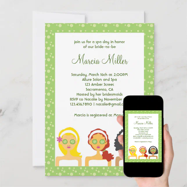 Spa Day Bridal Shower Invitation | Zazzle