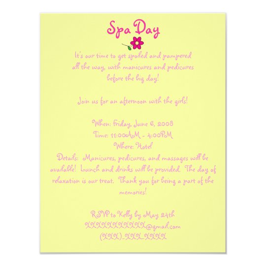 Spa Day Invitation | Zazzle.com