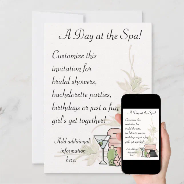 Spa Day Invitation | Zazzle