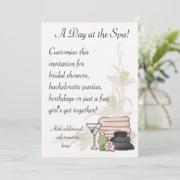 Spa Day Invitation | Zazzle