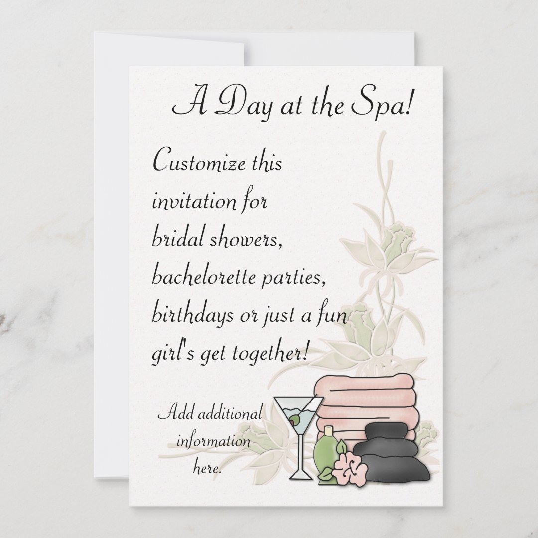 Spa Day Invitation | Zazzle
