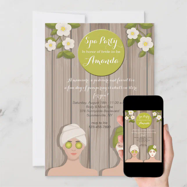Spa Day Invitation | Zazzle