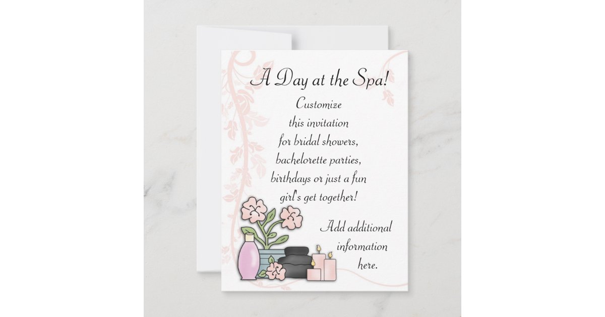 Spa Day Invitation | Zazzle