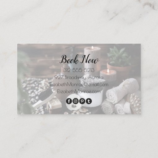 Spa Esthetician Salon Script Calligraphy Business Card | Zazzle