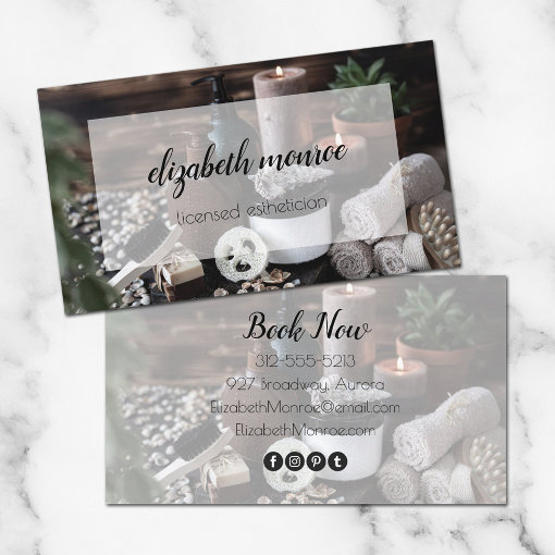 Spa Esthetician Salon Script Calligraphy Business Card | Zazzle