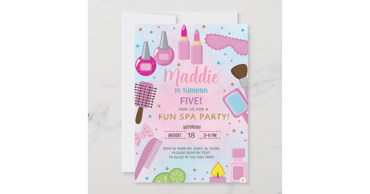 SPA girl birthday party invite, SPA celebration. Invitation | Zazzle